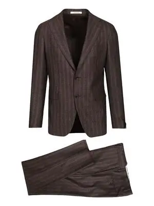 Tagliatore Single-breasted Suit In Super 110s Wool - Brown