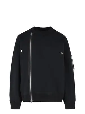 Sacai Cotton Blend Sweatshirt - Black