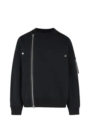 Sacai Cotton Blend Sweatshirt - Black