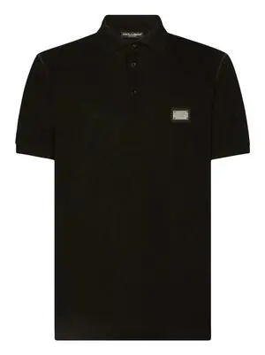 Dolce & Gabbana Polo Shirt With Appliqu - Black