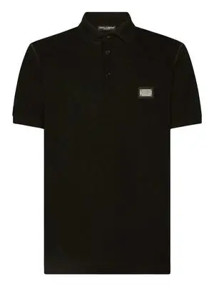 Dolce & Gabbana Polo Shirt With Appliqu - Black