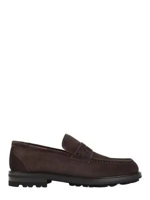 Kiton Suede Penny Loafers - Brown