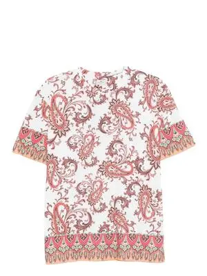 Etro T-shirt With Paisley Trim - Multicolor