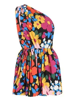 Saint Laurent Printed Viscose Mini Dress - Multicolor