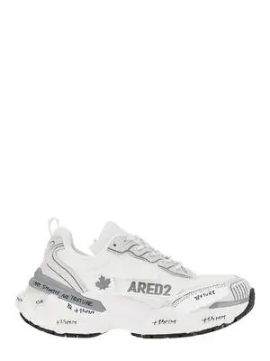 Dsquared2 Suede Leather And Mesh 'faster' Sneakers - White