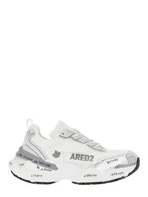 Dsquared2 Faster Suede Leather And Mesh Sneakers White