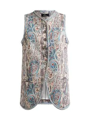 Etro Jacquard Vest With Floral Paisley Pattern - Multicolor