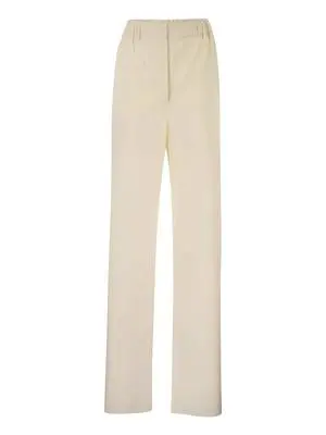 Max Mara Max Mara Women Mxmeditto - Fluid Tailored Trousers In Pure Virgin Wool Cream