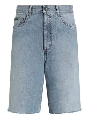 Dolce & Gabbana Logo Denim Shorts - Blue