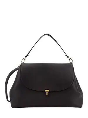 TOTEME Leather Shoulder Bag - Black