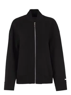 SPORTMAX Sportmax Women Spxondata - Virgin Wool Bomber Jacket With Ribbed Knit Details