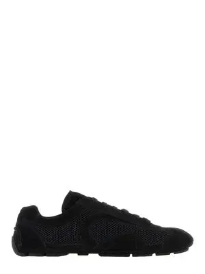 Prada Montecarlo Re-nylon And Suede Sneakers - Black