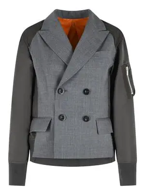 Sacai Wool Blend Blazer - Gray