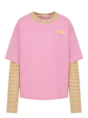 Marni Marni Men Striped Logo T-Shirt Multicolor