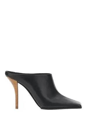 Alaïa Squared-toe Leather Mules - Black
