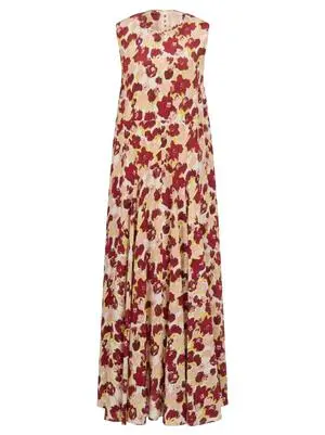 Marni Pleated Floral Dress - Multicolor