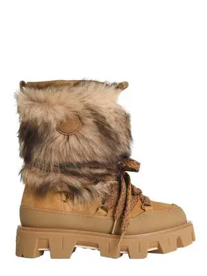 Moncler Peak Après Suede And Shearling Boots - Brown