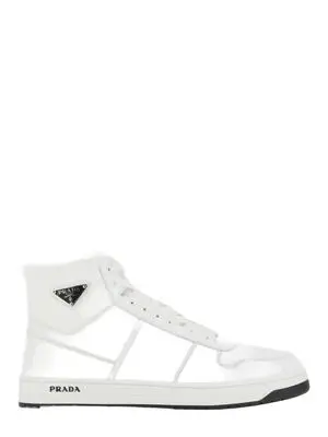 Prada Leather High Top Sneakers - White