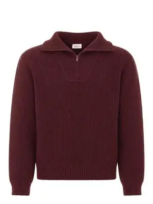 Saint Laurent Knitted Zip Sweater - Red