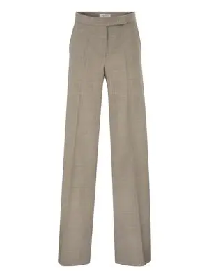 Max Mara MAX MARA Prince Of Wales Virgin Wool Trousers Yellow