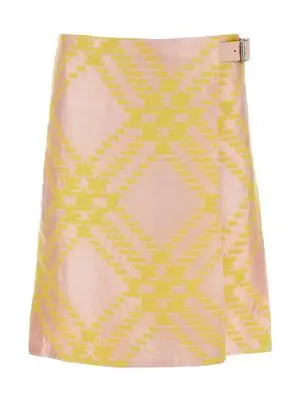 Burberry Embroidered Cotton Blend Skirt - Multicolor