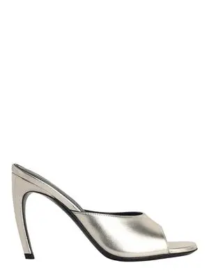 Attico THE ATTICO Betta 95 Leather Mules Silver