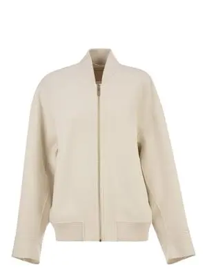 Sportmax Virgin Wool Bomber Jacket - Cream