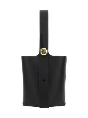 Loewe LOEWE Leather Medium Pebble Bucket Bag Black