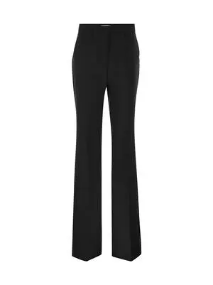 Sportmax Hangar Tailored Virgin Wool Flared Trousers - Black