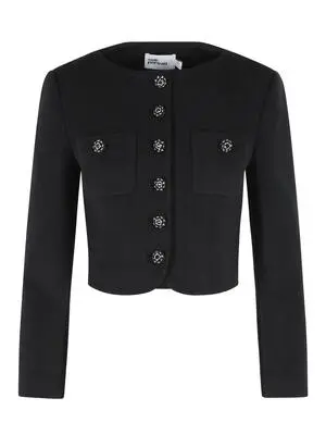 SELF-PORTRAIT Wool Blend Padded Jacket - Black