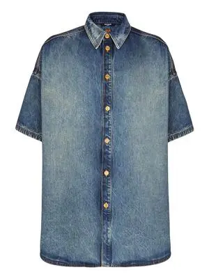Balmain Short-sleeved Button-up Shirt - Blue