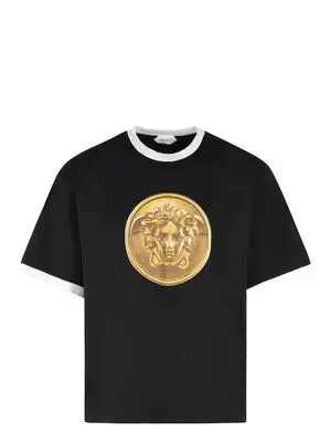 Versace Medusa' Cotton T-shirt - Black