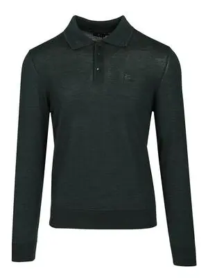 Etro Wool And Silk Polo Shirt - Green