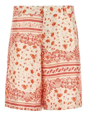 Fendi FENDI Printed Silk Bermuda Shorts Multicolor