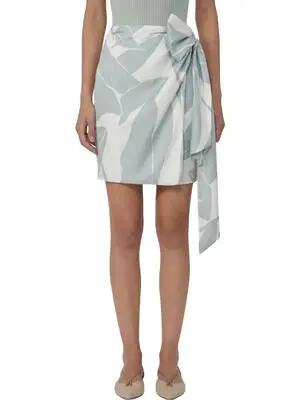 Max Mara MAX MARA Printed Silk Pareo Skirt White