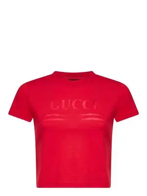Gucci Jersey Cropped T-shirt - Multicolor