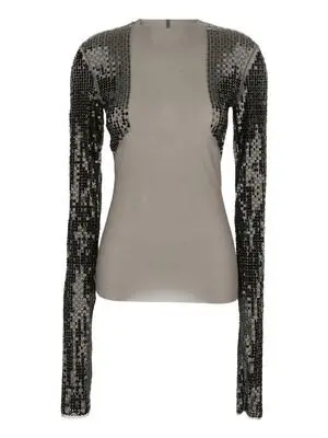Rick Owens Rick Owens Women Sequin-Embellished Top Silver