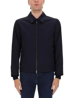 BOSS H-hanry-wing Wool Zip-up Jacket - Blue