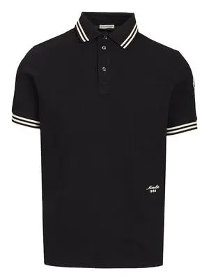 Moncler Piqué Polo Shirt - Black
