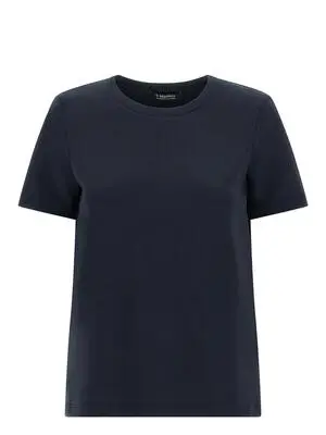 Max Mara S MAX MARA Cotton Blend Scuba Jersey T-Shirt Blue