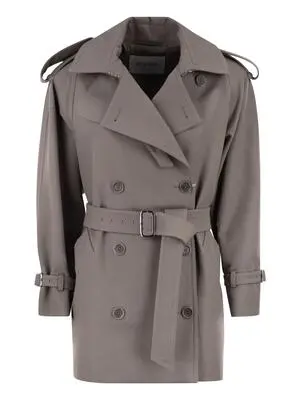 Max Mara Max Mara Women Mxscacio - Short Cotton Trench Coat Gray