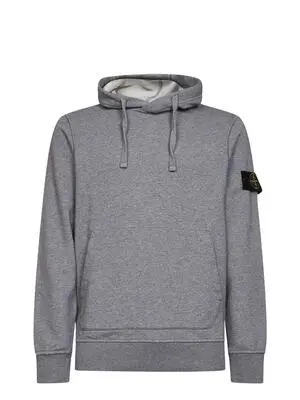 Stone Island Mélange Grey Mélange Organic Cotton Hoodie - Multicolor