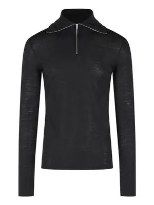 JIL SANDER Virgin Wool Blend T-shirt - Black