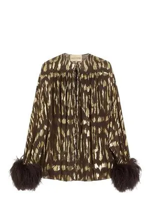Valentino Garavani Metallic Jacquard Shirt - Brown