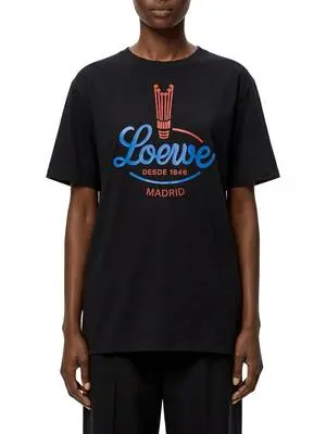 Loewe Logo Cotton T-shirt - Black