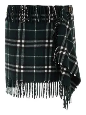 Burberry Embroidered Wool Blend Mini Skirt - Multicolor