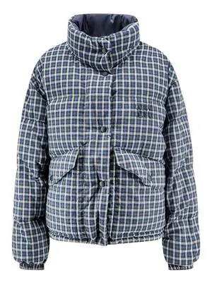 Miu Miu Reversible Madras Flannel Down Jacket - Multicolor