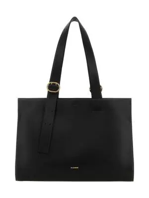 JIL SANDER Leather Shopping Bag - Black