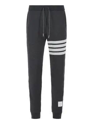 Thom Browne Colorblock 4 Bar' Grey Cotton Pants - Gray