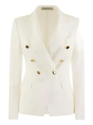 Tagliatore Alicya Double-breasted Jersey Blazer - White